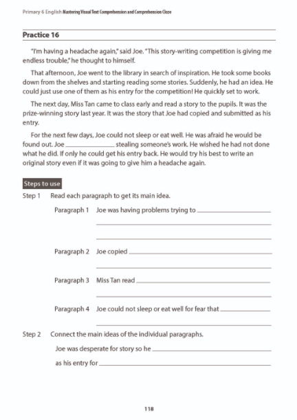 Primary 6 English Mastering Visual Text Comprehension and Comprehension ...